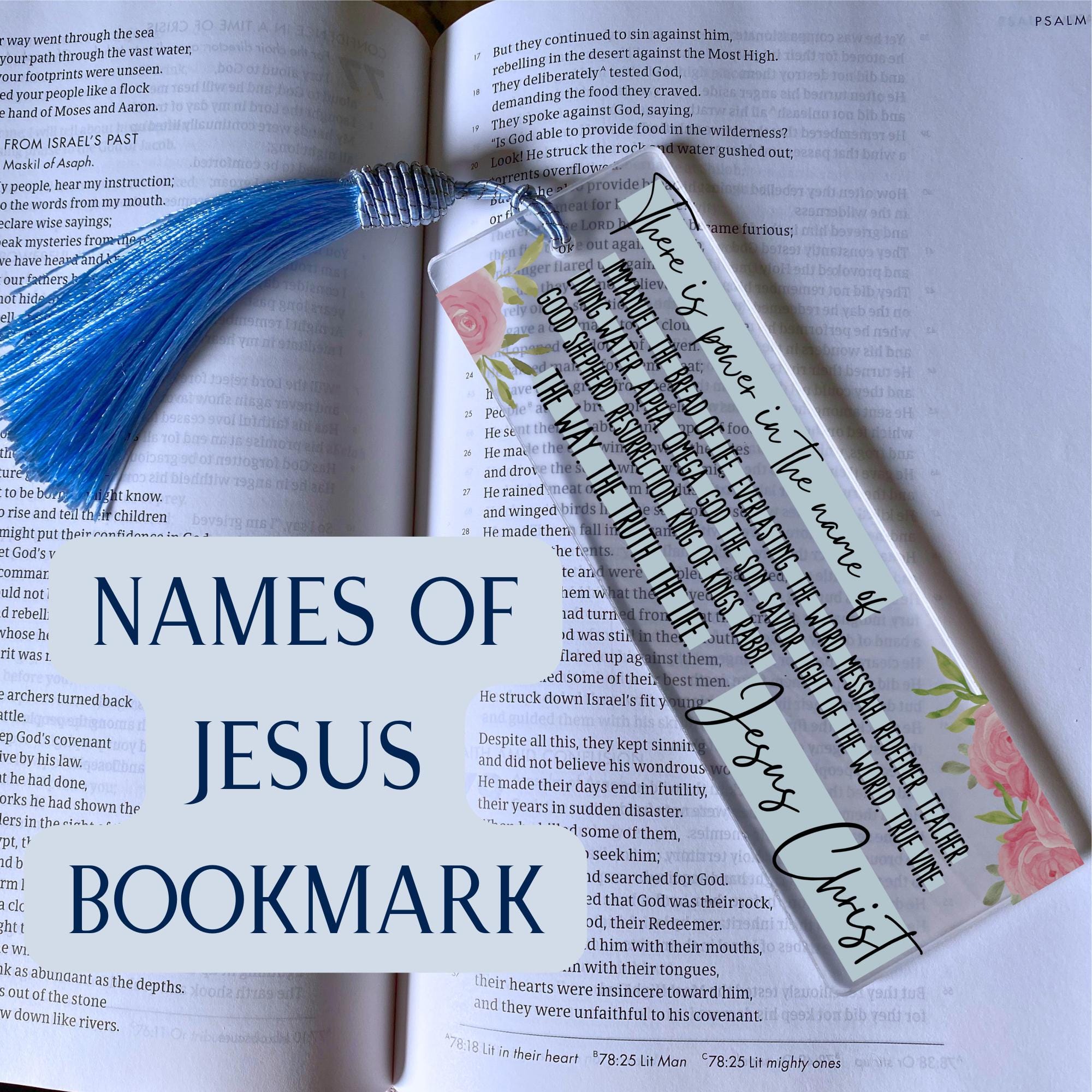 Names of Jesus Acrylic Bookmark, Christian Bookmark, Bible Study ...