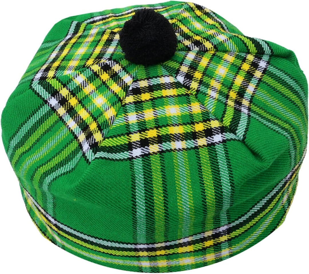 Kilt Emporium Irish Tartan Tam Hat Traditional Tam O Shanter Hat Men Caps With Pompom Classic ...
