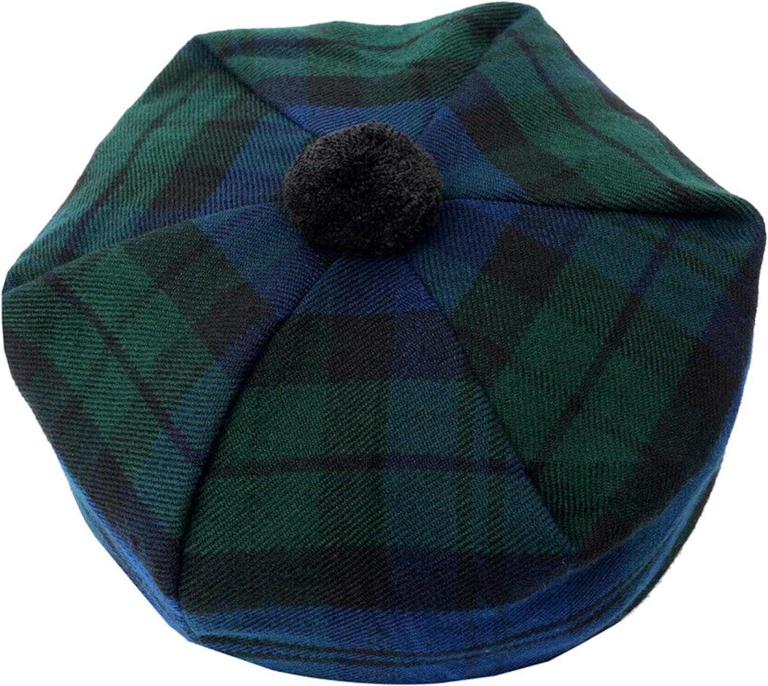Kilt Emporium Black Watch Tam Hat Traditional Tam O Shanter Hat Men Caps With Pompom Classic ...