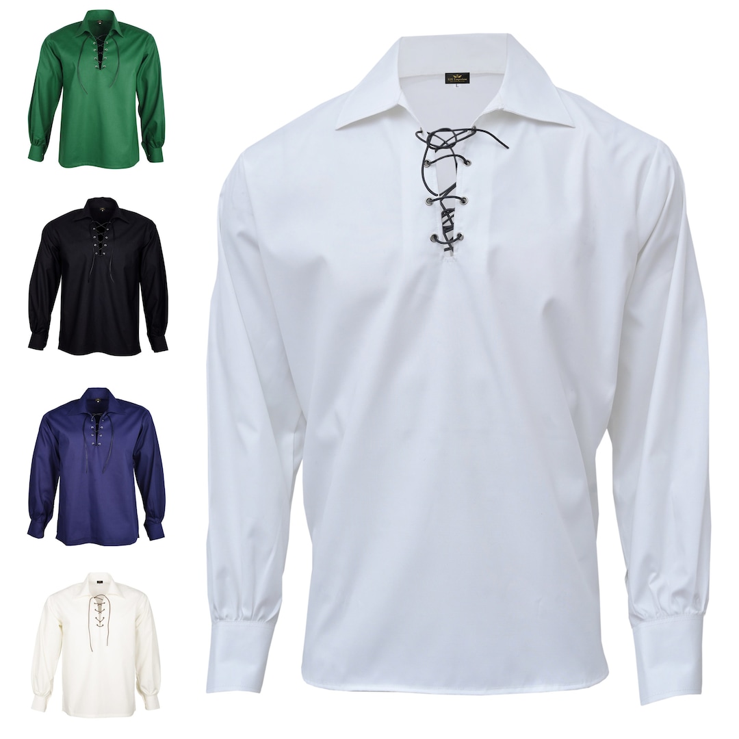 Men's Scottish Jacobite Ghillie Shirt for Kilts Medieval Renaissance ...