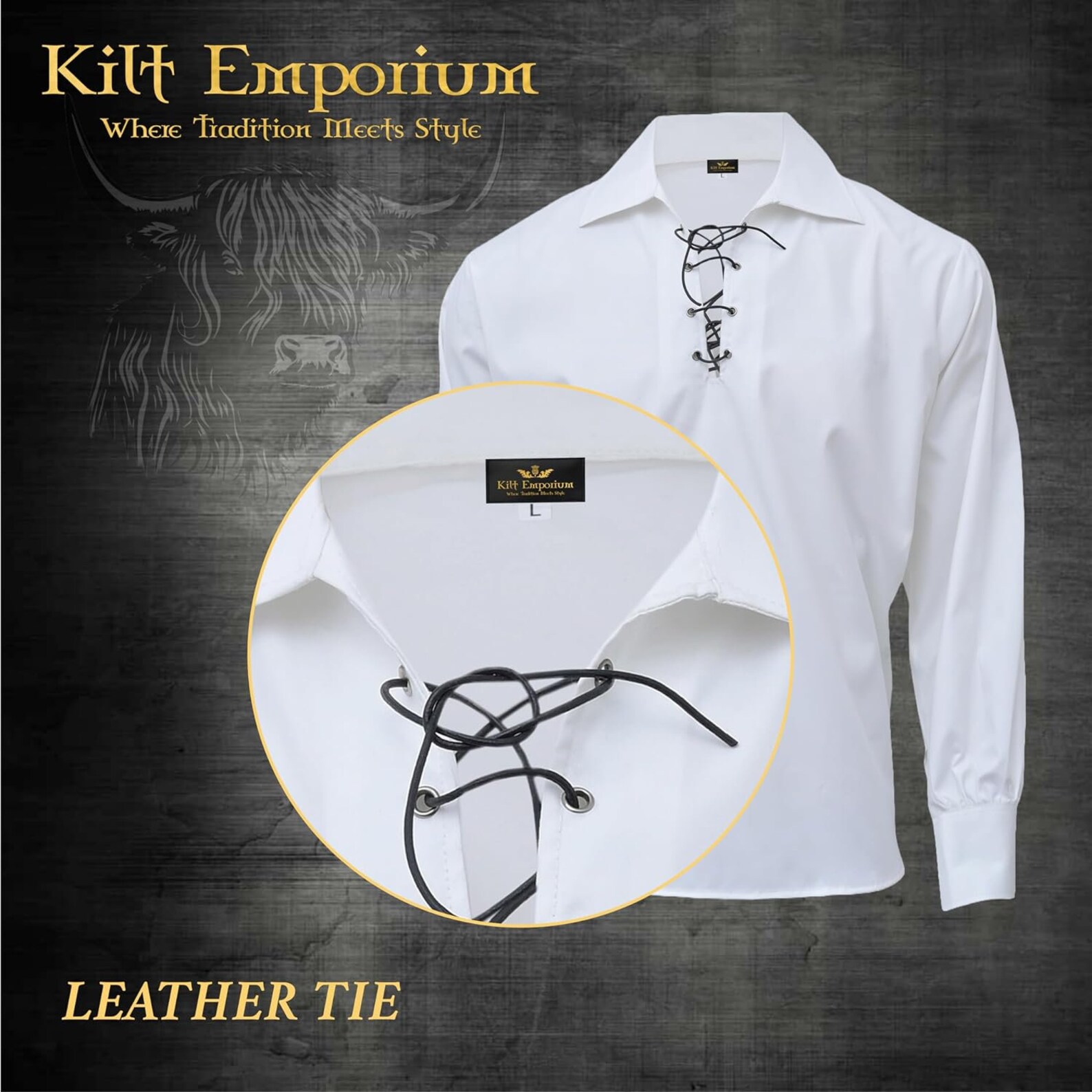 Men's Scottish Jacobite Ghillie Shirt for Kilts Medieval Renaissance ...