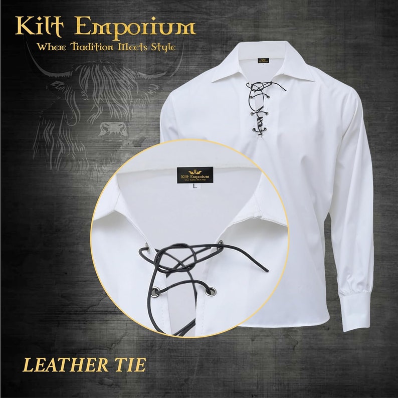 Men's Scottish Jacobite Ghillie Shirt for Kilts Medieval Renaissance ...