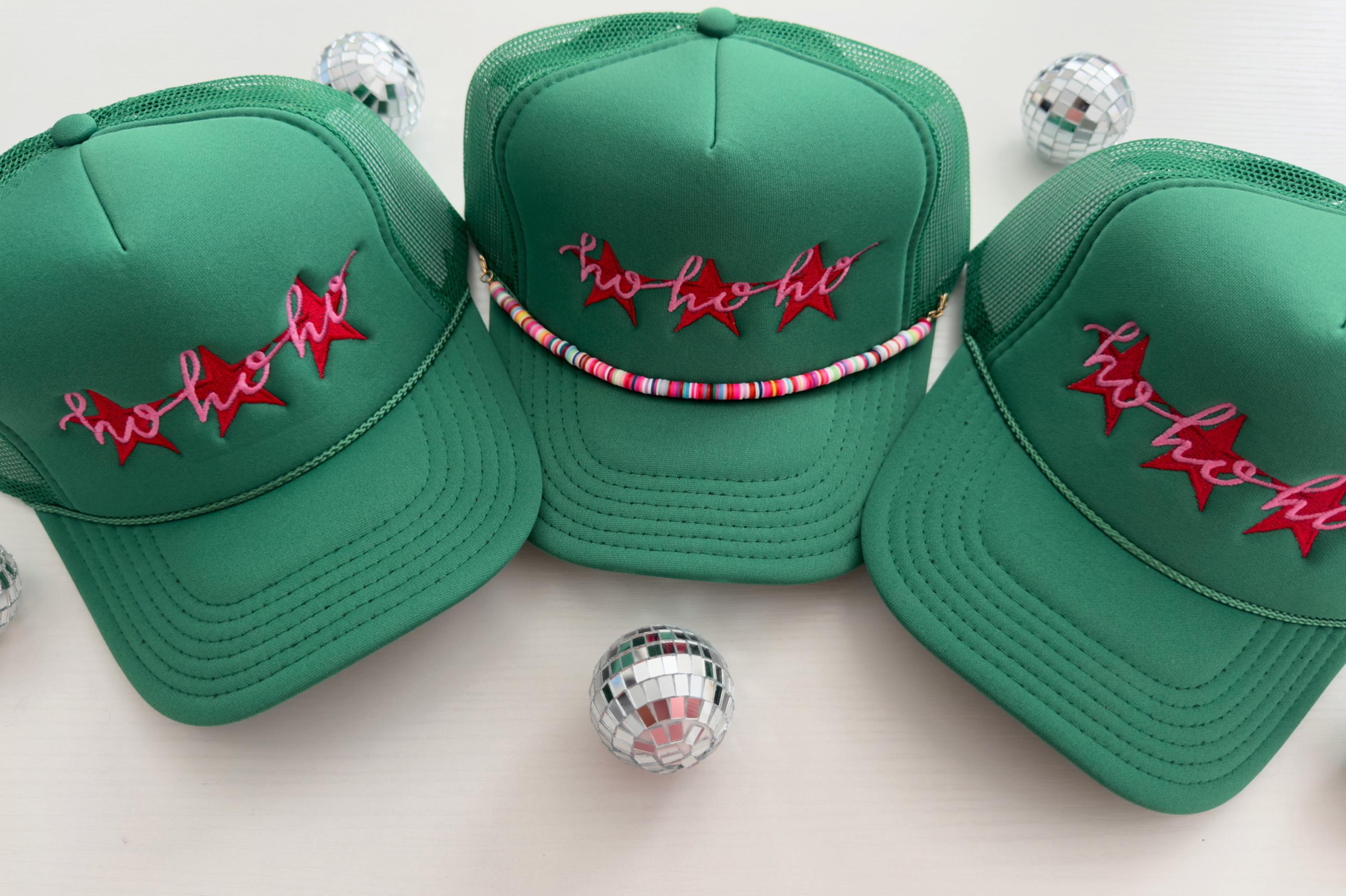 Ho Ho Ho Christmas Trucker Hat | Green Holiday Trucker | Red Star ...