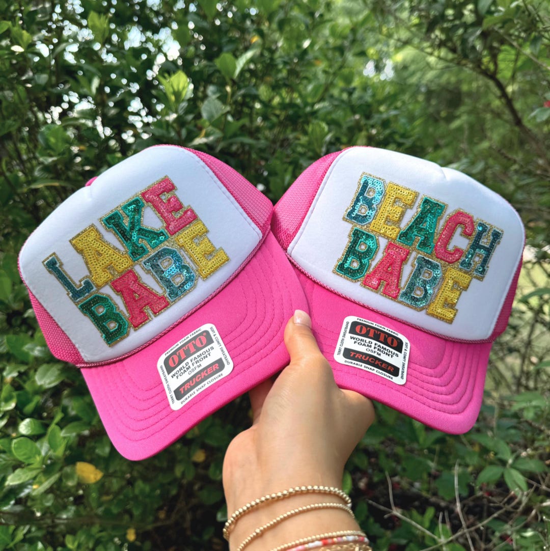 Preppy Babe Trucker Hat | Lake Babe, Beach Babe, Preppy Trucker Hat ...
