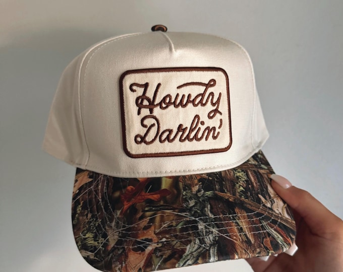Howdy Darlin’ | Trucker Hat, Camo Trucker Hat, Howdy, Coastal Cowgirl, Vintage Cowboy, Patch ...