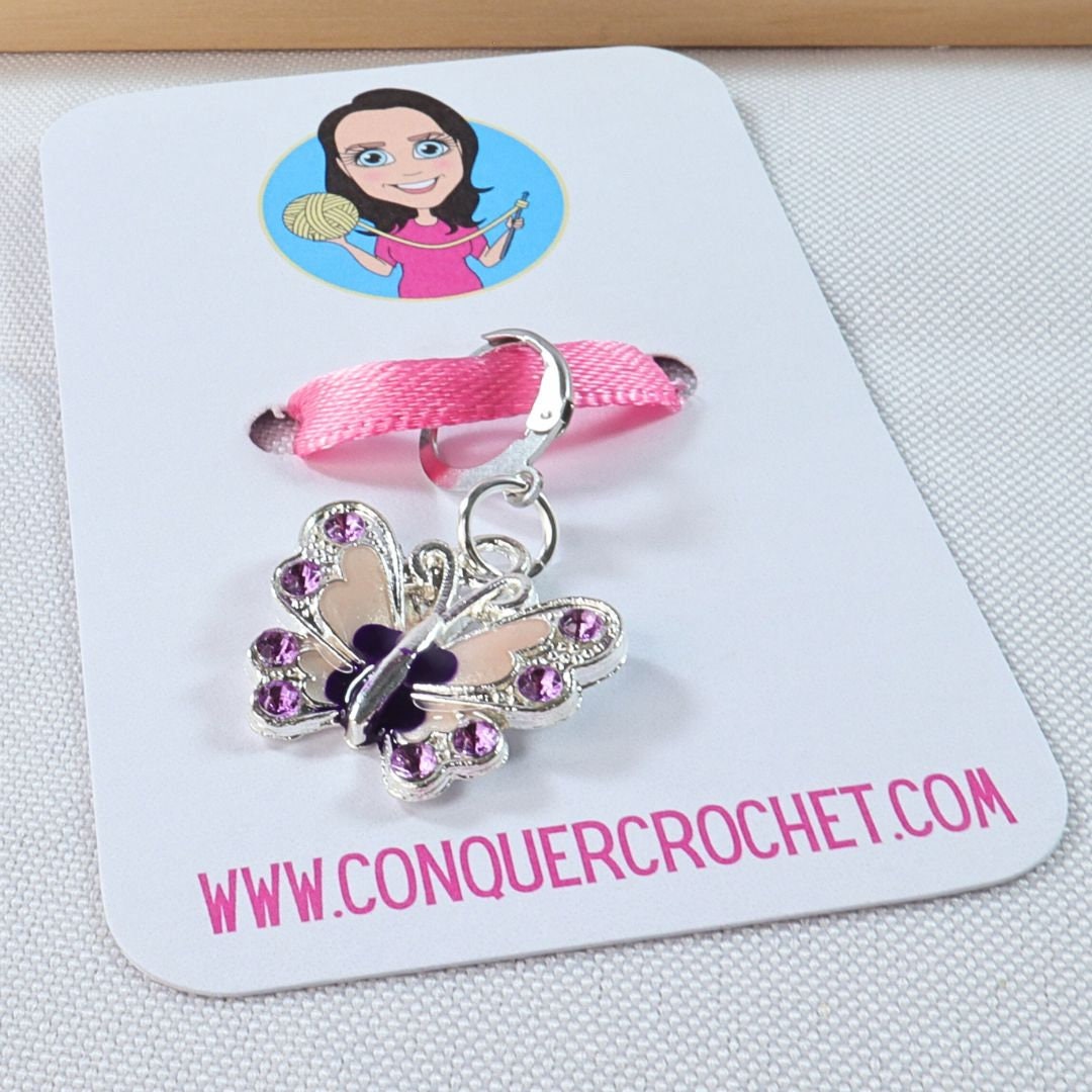 Butterfly Stitch Marker, Lever Back Crochet Stitch Marker, Snag Free - Etsy