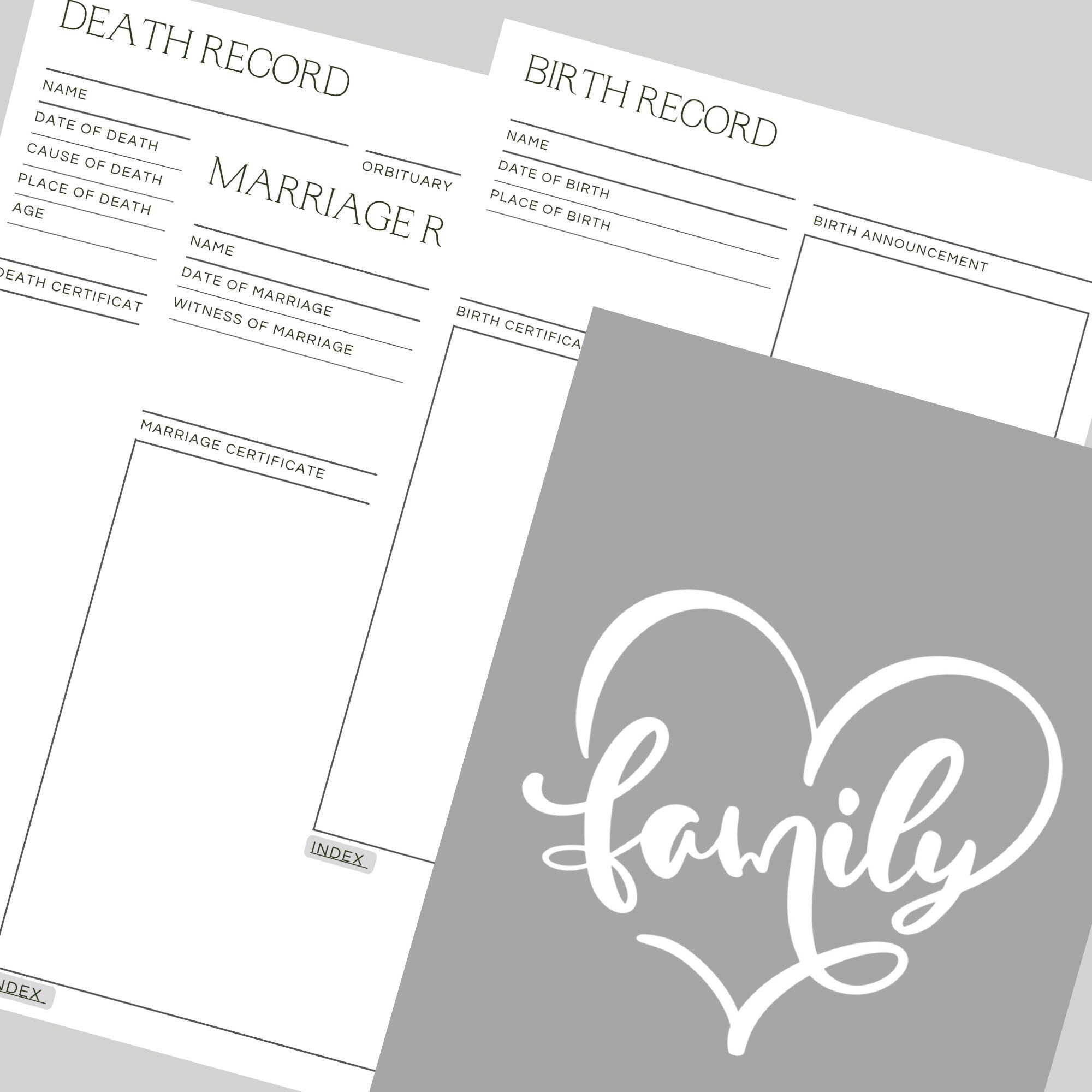 Family Tree Notebook, Ebook Template, Family Tree Journal, Genealogy ...