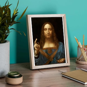 Jesus Christ Salvator Mundi Digital Print | Leonardo Da Vinci Wall Art ...