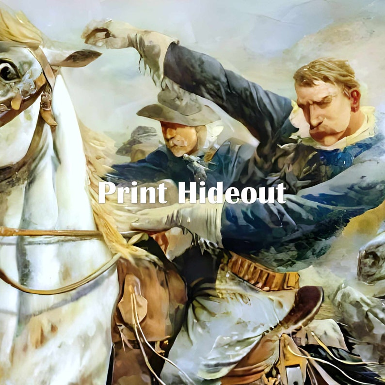 Vintage Print of the Charge of the Seventh Cavalry Western Wall Art - Etsy