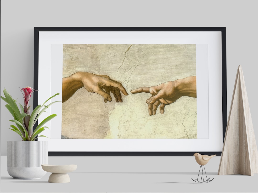 Michelangelo | Sistine Chapel | Home Decor Wall Art | Hand of God ...