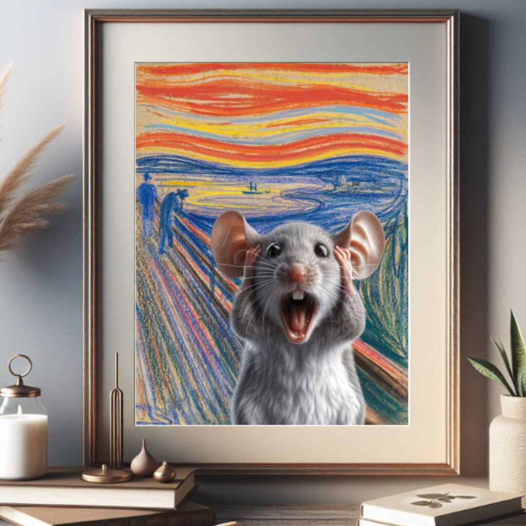 Mouse Wall Art Print Downloadable Fun Artwork. Living Room Décor ...