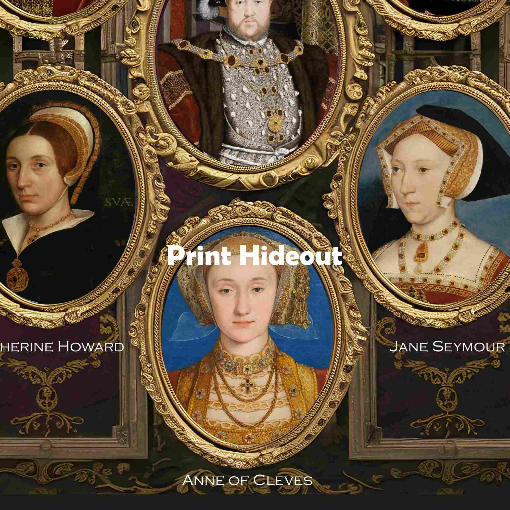 Henry VIII and Six Wives, Tudor Queens, Royal Family History Print - Etsy
