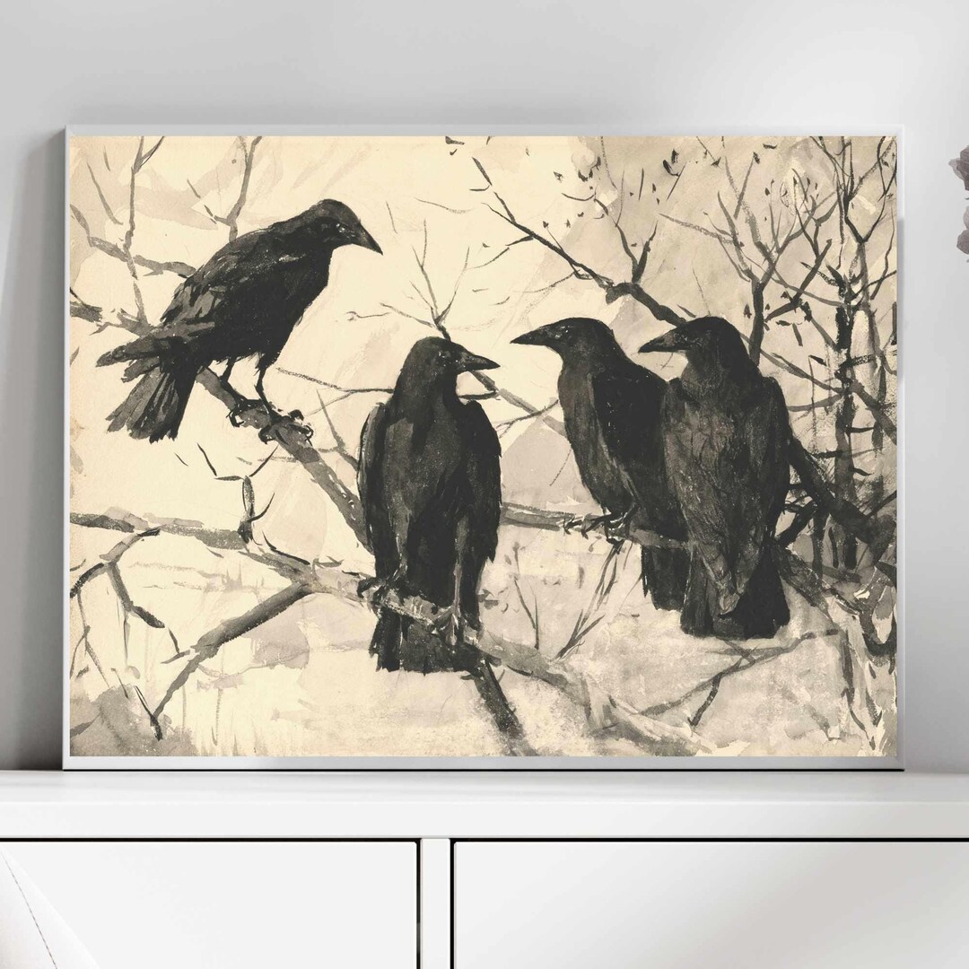 The Crows - Vintage Bird Art Printable Wall Décor - Digital Download - Etsy