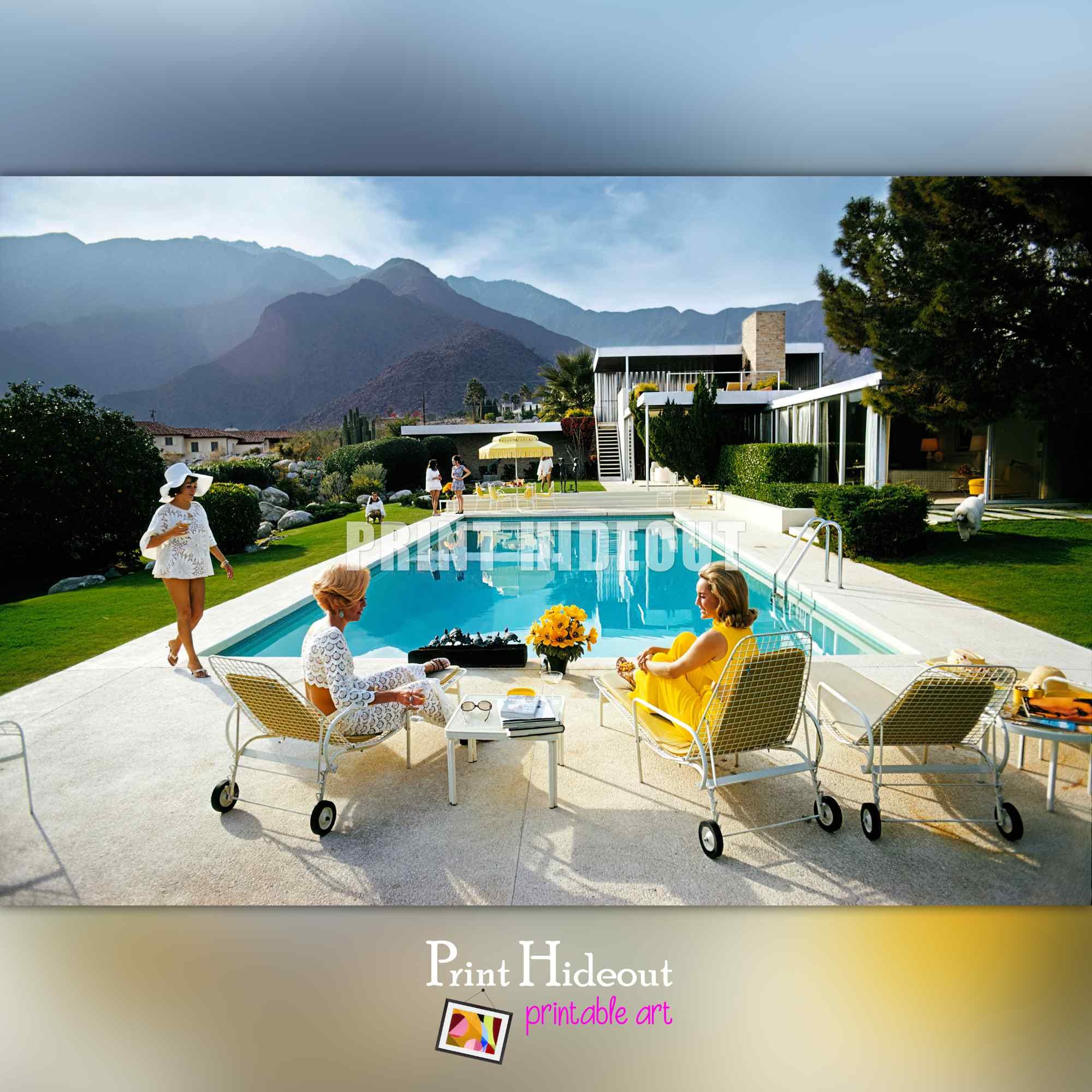 Retro Poolside Glamour Art Print Classic Photo Poster - Etsy