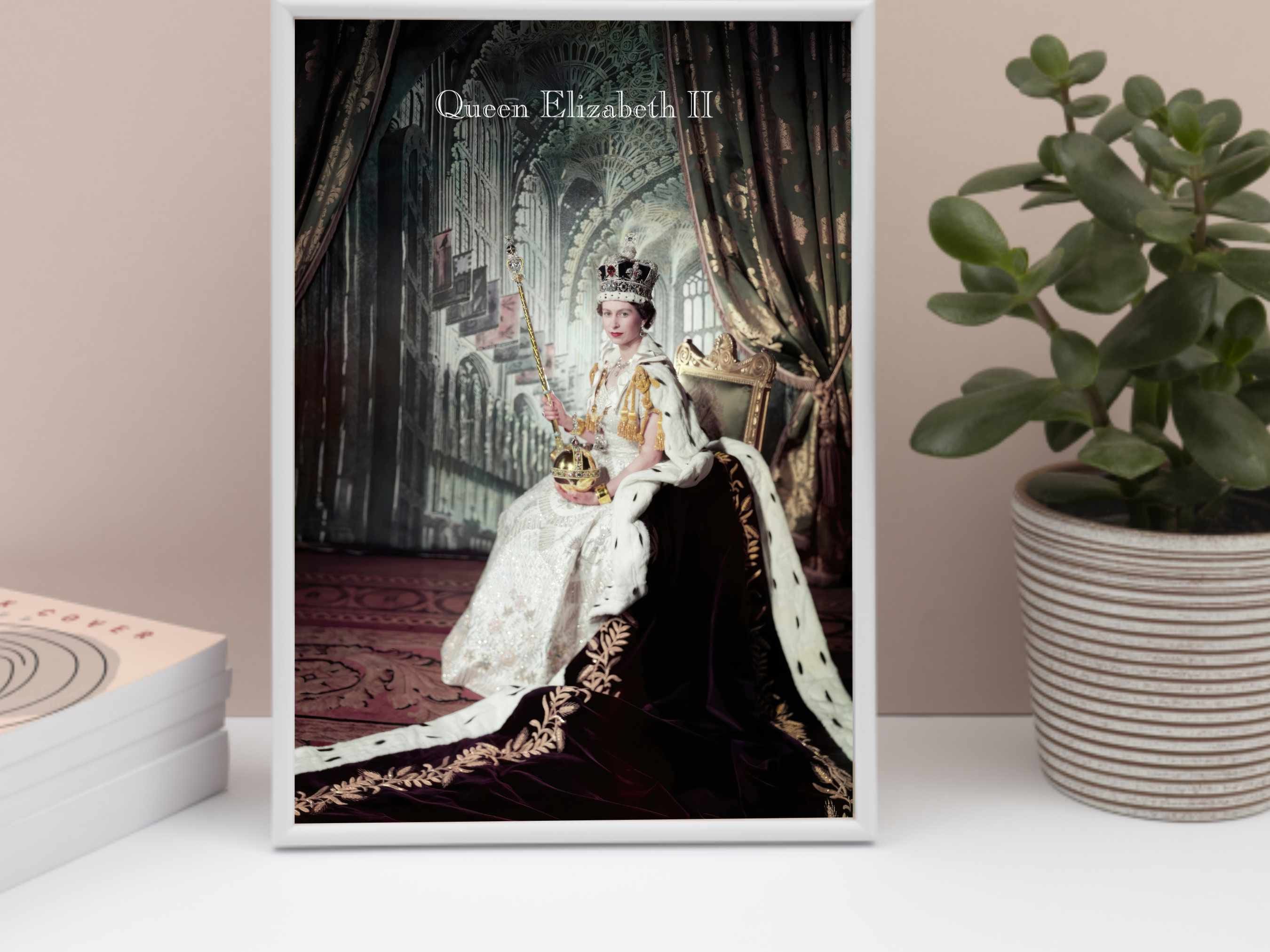 Queen Elizabeth II Portrait Queen Elizabeth Print British Royal Family ...