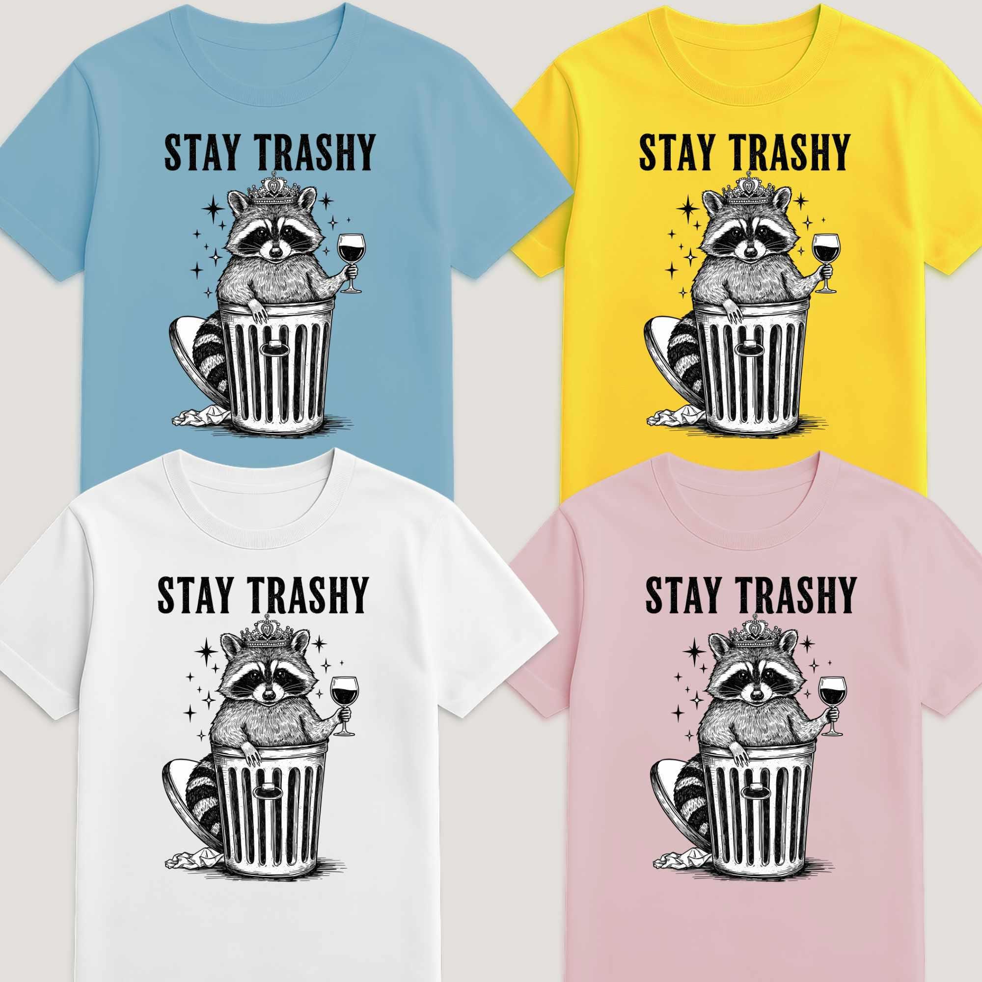 Stay Trashy Raccoon PNG | Trash Panda Clipart | Crown Raccoon Art ...