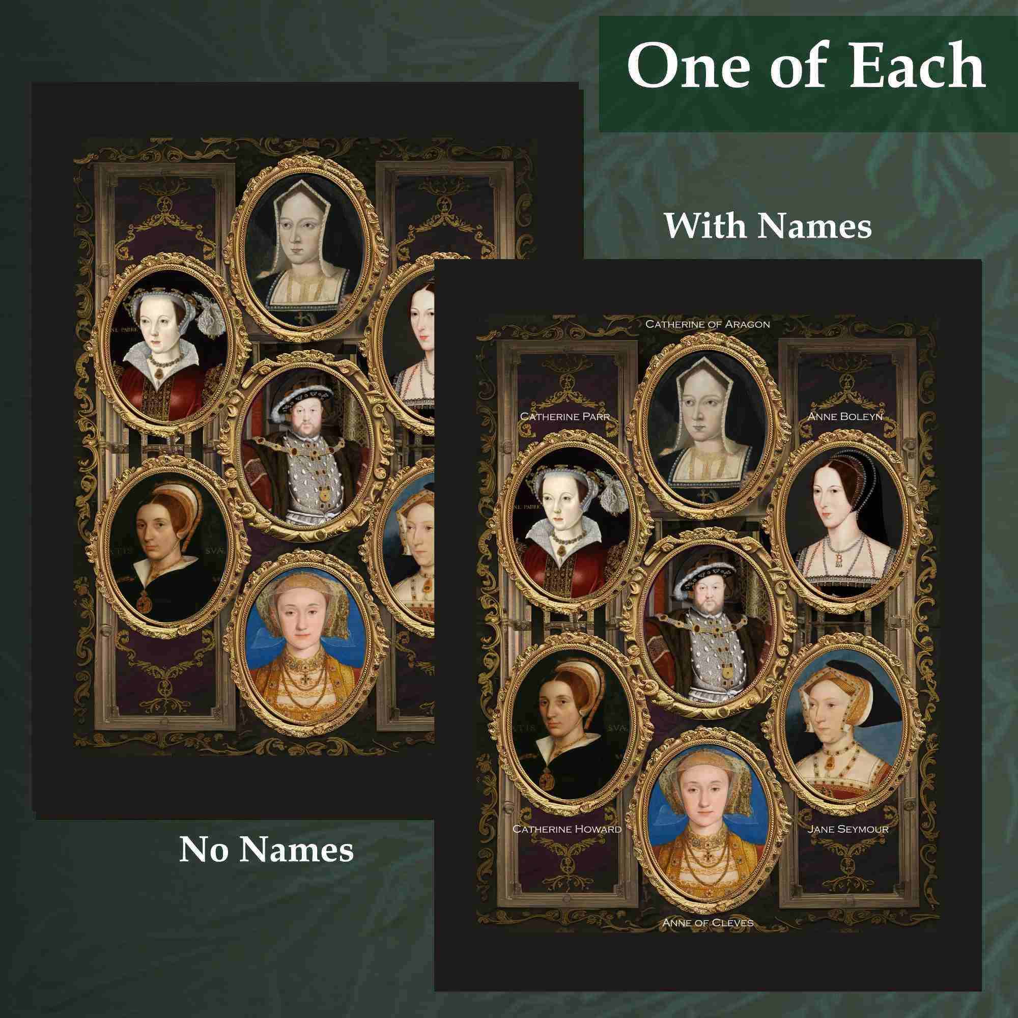 Henry VIII and Six Wives, Tudor Queens, Royal Family History Print - Etsy