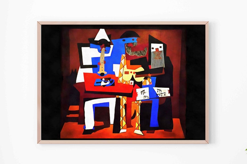 Stunning Pablo Picasso Reproduction: Three Musicians - Original Wall ...