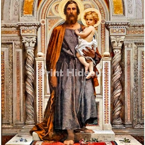 St. Joseph - Mosaic Art Print - Catholic Home Décor - Downloadable Art ...