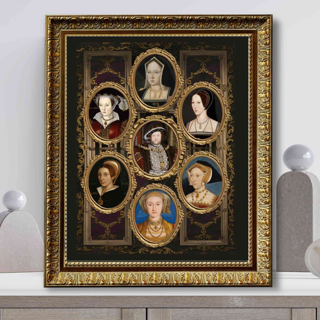 Henry VIII and Six Wives, Tudor Queens, Royal Family History Print - Etsy