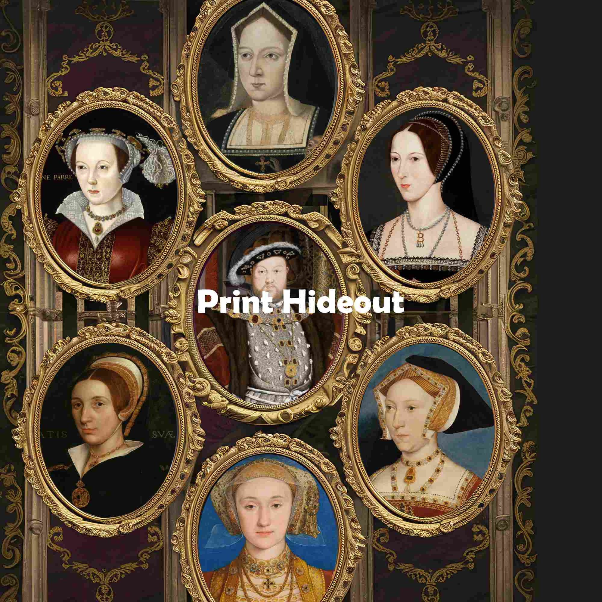 Henry VIII and Six Wives, Tudor Queens, Royal Family History Print - Etsy