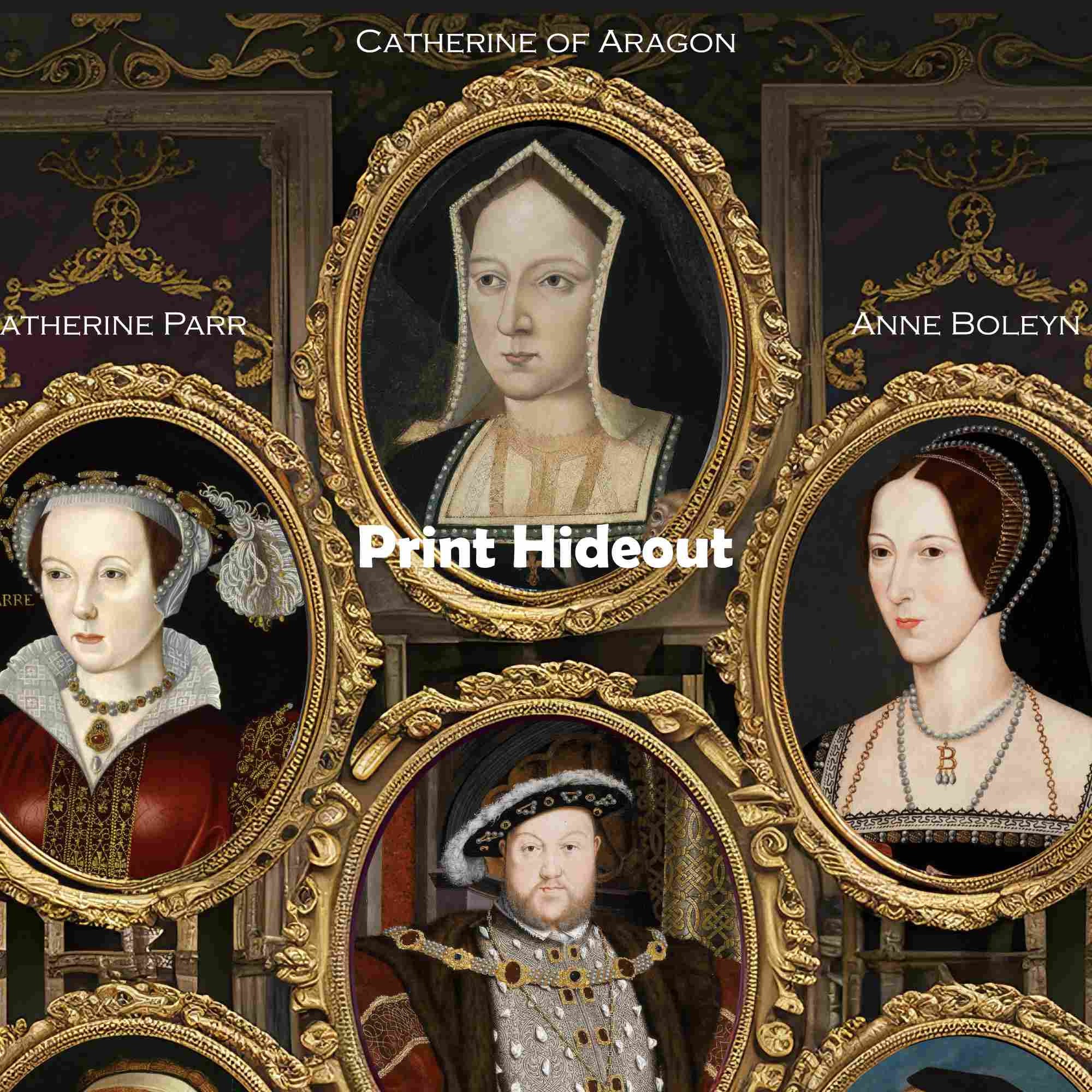 Henry VIII and Six Wives, Tudor Queens, Royal Family History Print - Etsy