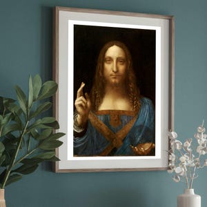 Jesus Christ Salvator Mundi Digital Print | Leonardo Da Vinci Wall Art ...