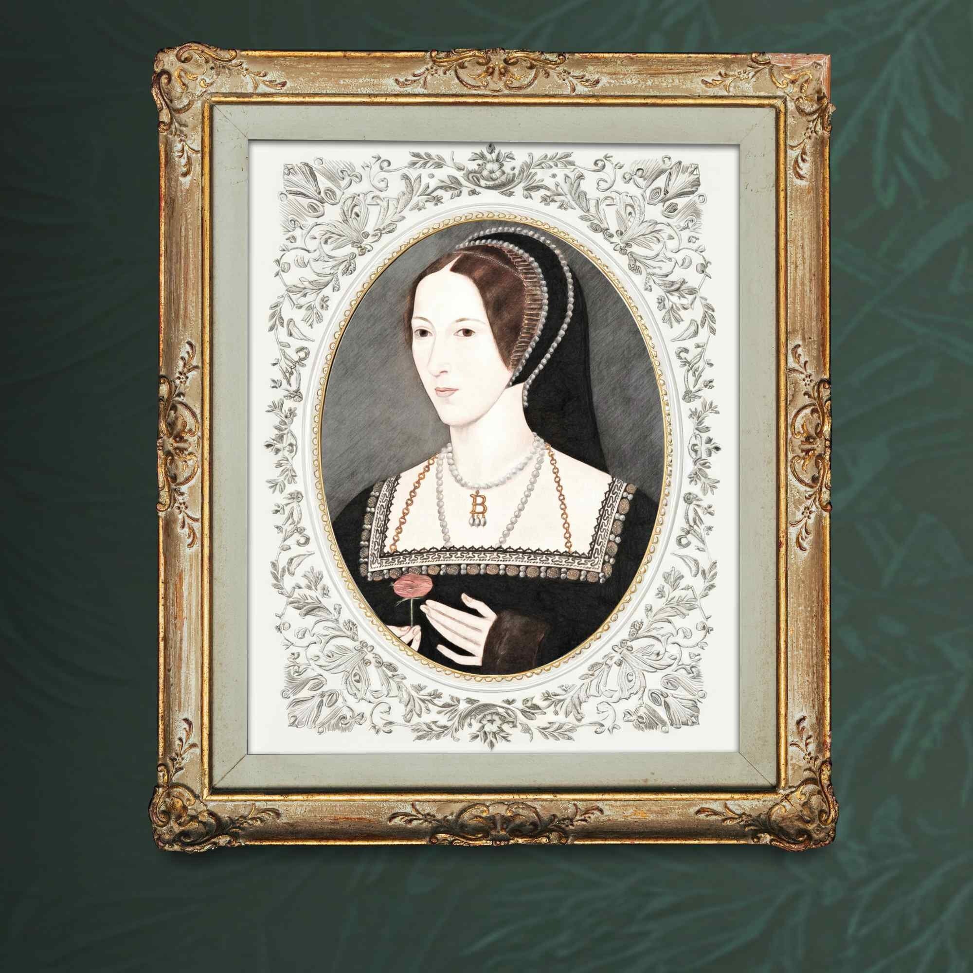 Anne Boleyn Sketch - Historical Queen Tudor Art Portrait Drawing ...
