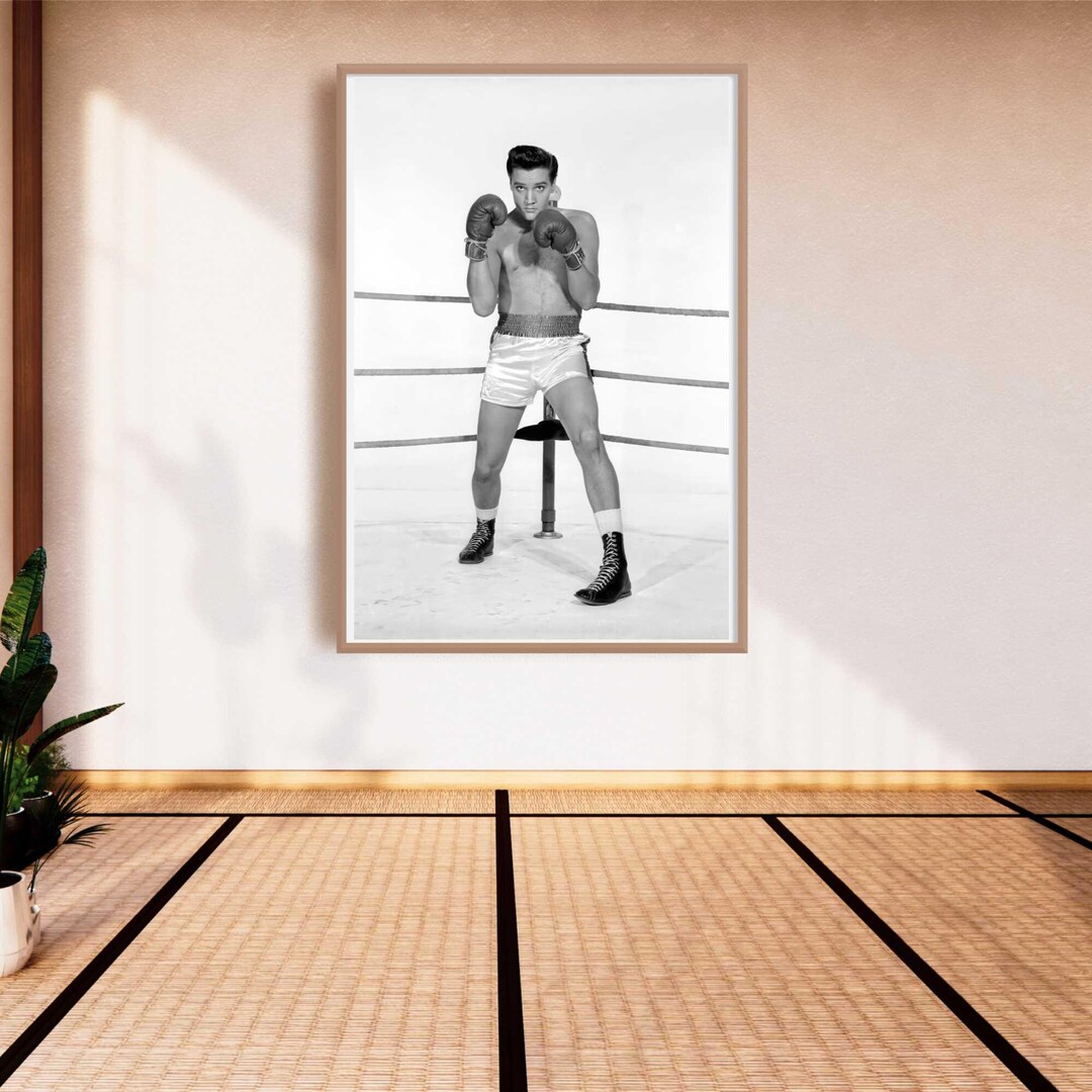Elvis Presley Boxing Print - Black & White Wall Art - Etsy