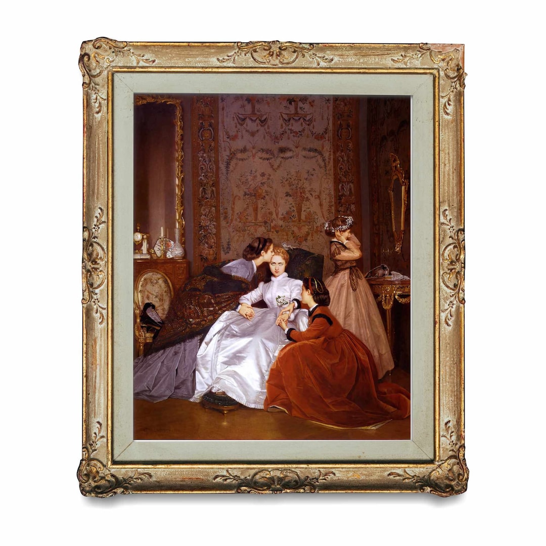 The Reluctant Bride, Victorian Wall Art, 1866 Painting by Auguste Toulmouche , Downloadable ...