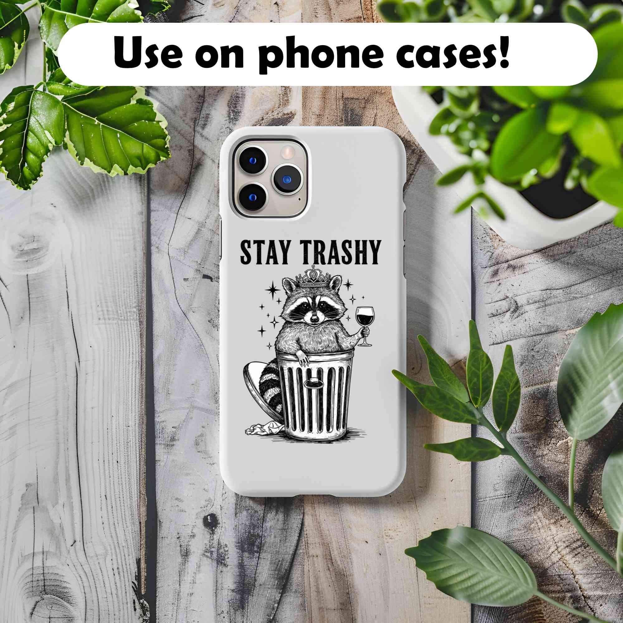 Stay Trashy Raccoon PNG | Trash Panda Clipart | Crown Raccoon Art ...