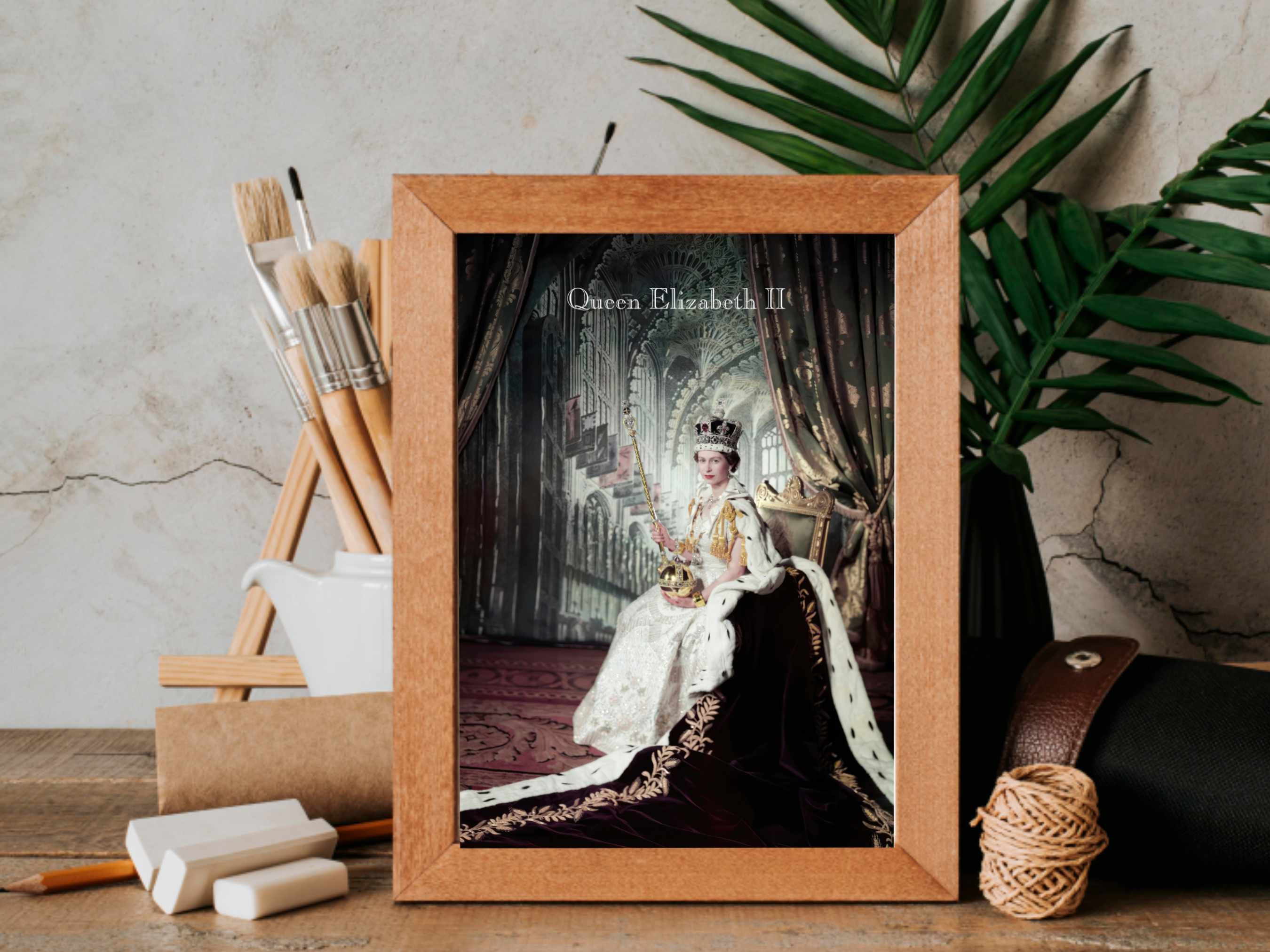 Queen Elizabeth II Portrait | Queen Elizabeth Print | British Royal ...