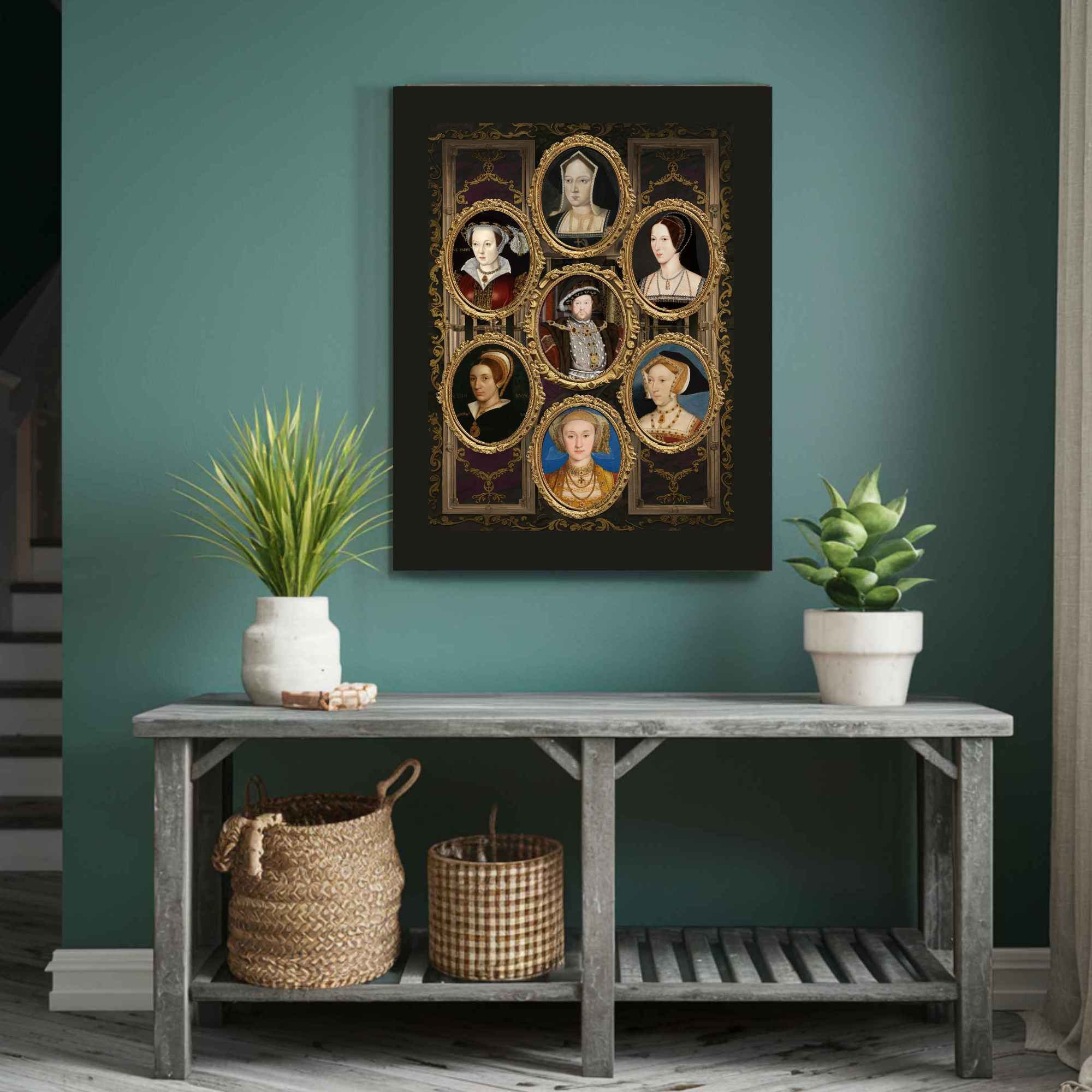 Henry VIII and Six Wives, Tudor Queens, Royal Family History Print - Etsy