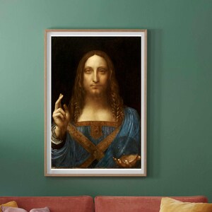 Jesus Christ Salvator Mundi Digital Print | Leonardo Da Vinci Wall Art ...