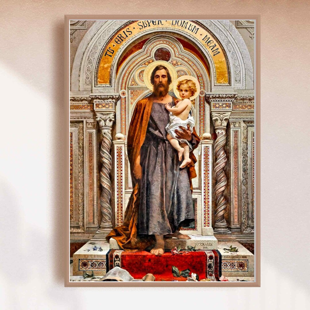 St. Joseph - Mosaic Art Print - Catholic Home Décor - Downloadable Art ...