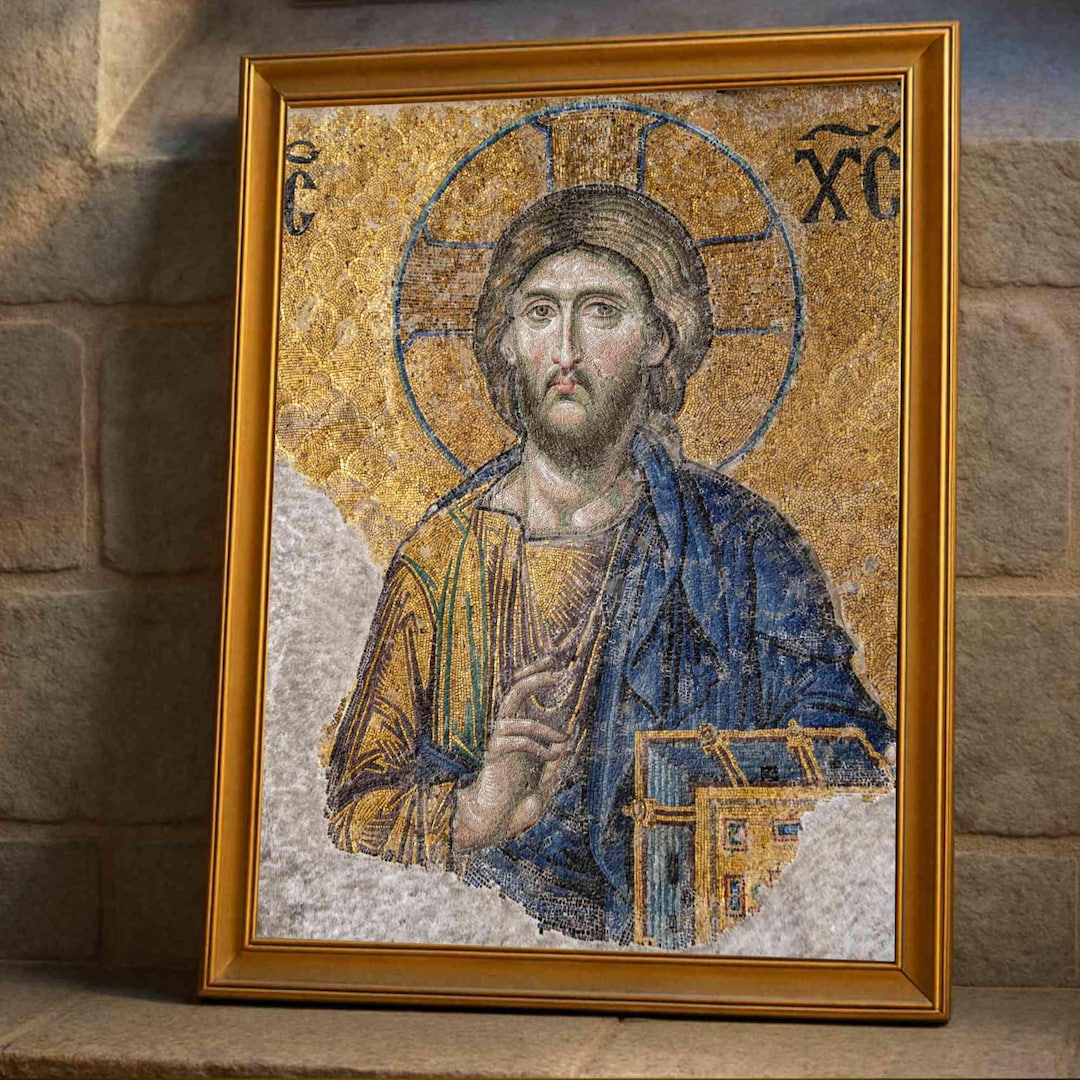 Christ Pantocrator Byzantine Mosaic | Digital Download | Christian Icon ...