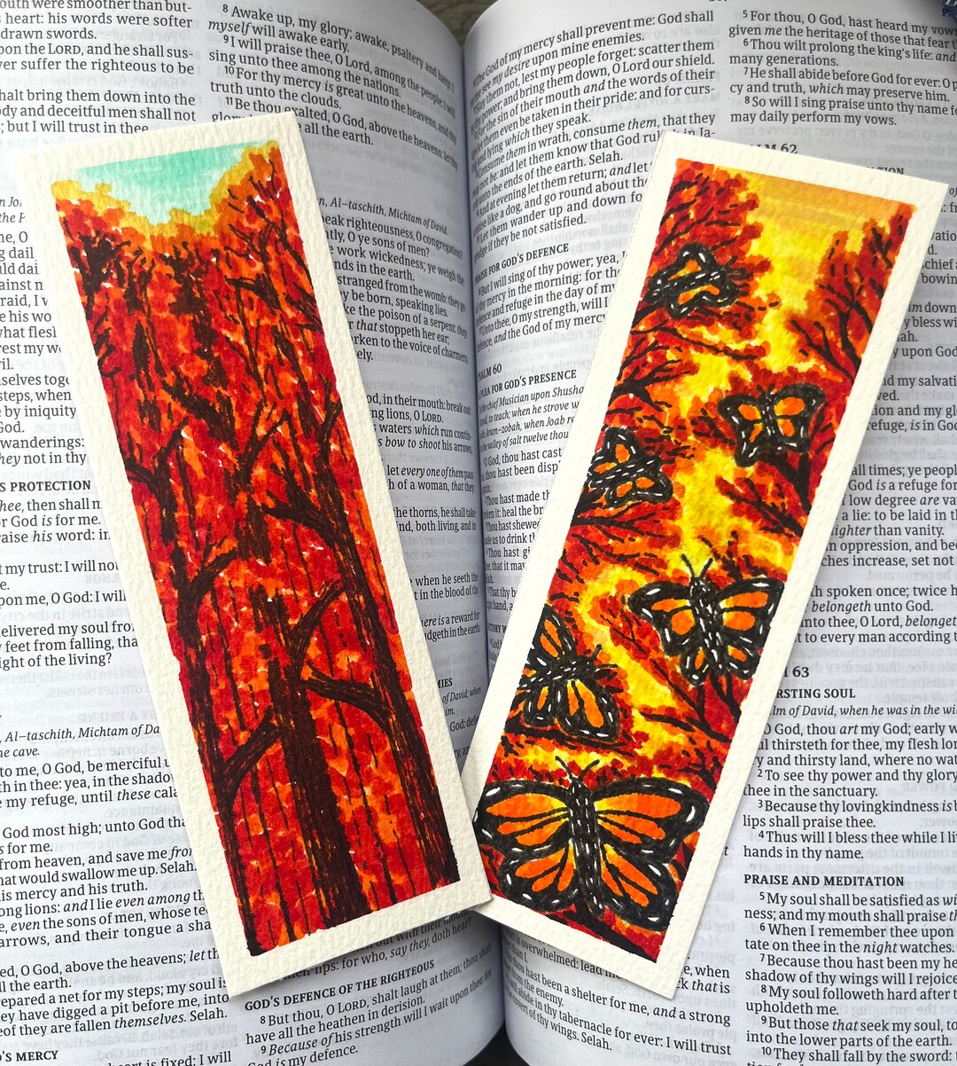 Fall Bookmark Bundle | Watercolor Art Bookmark | Butterfly Haven ...