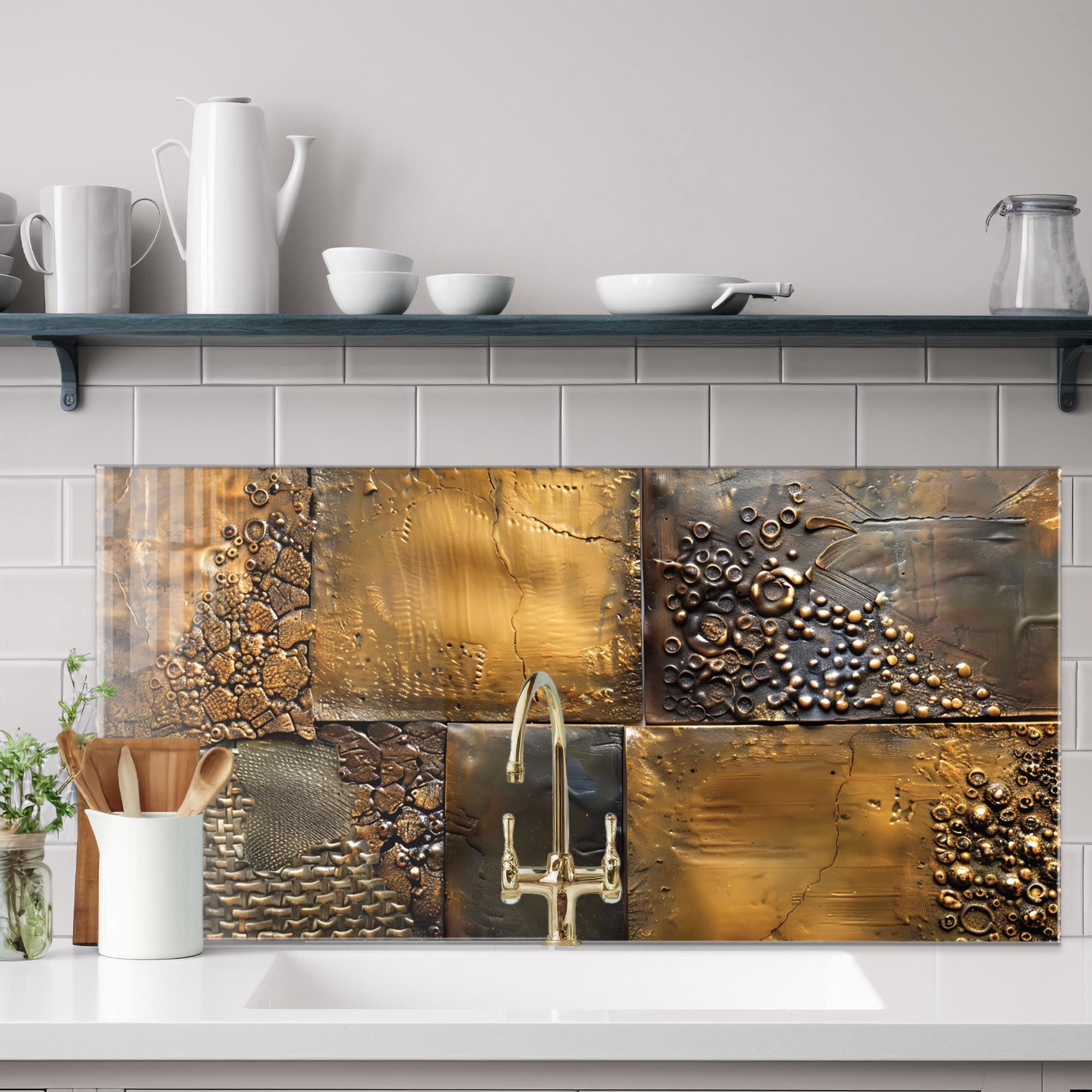 Tempered Glass Backsplash, Kitchen Sink Cover, Splashback Tile ...