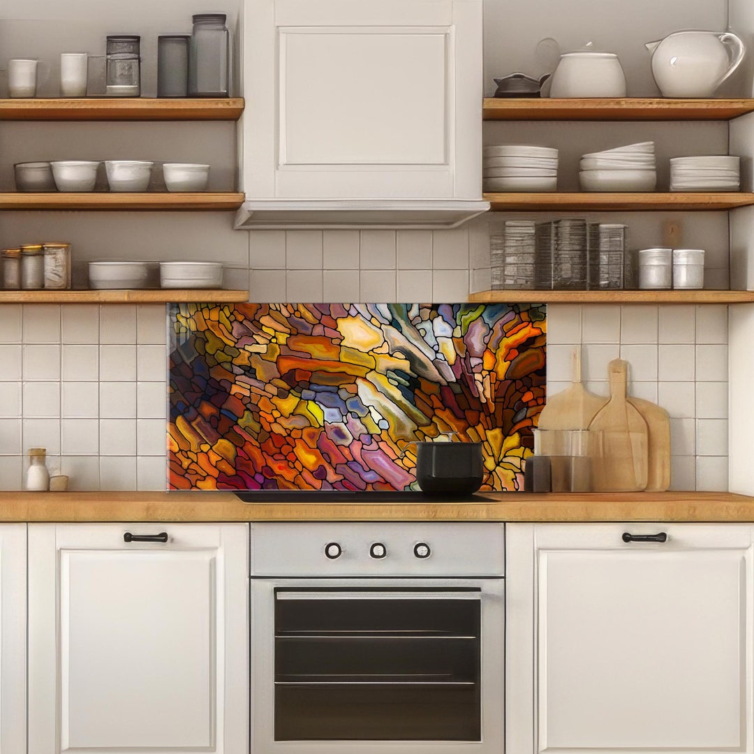 Tempered Glass Backsplash, Kitchen Sink Cover, Splashback Tile ...