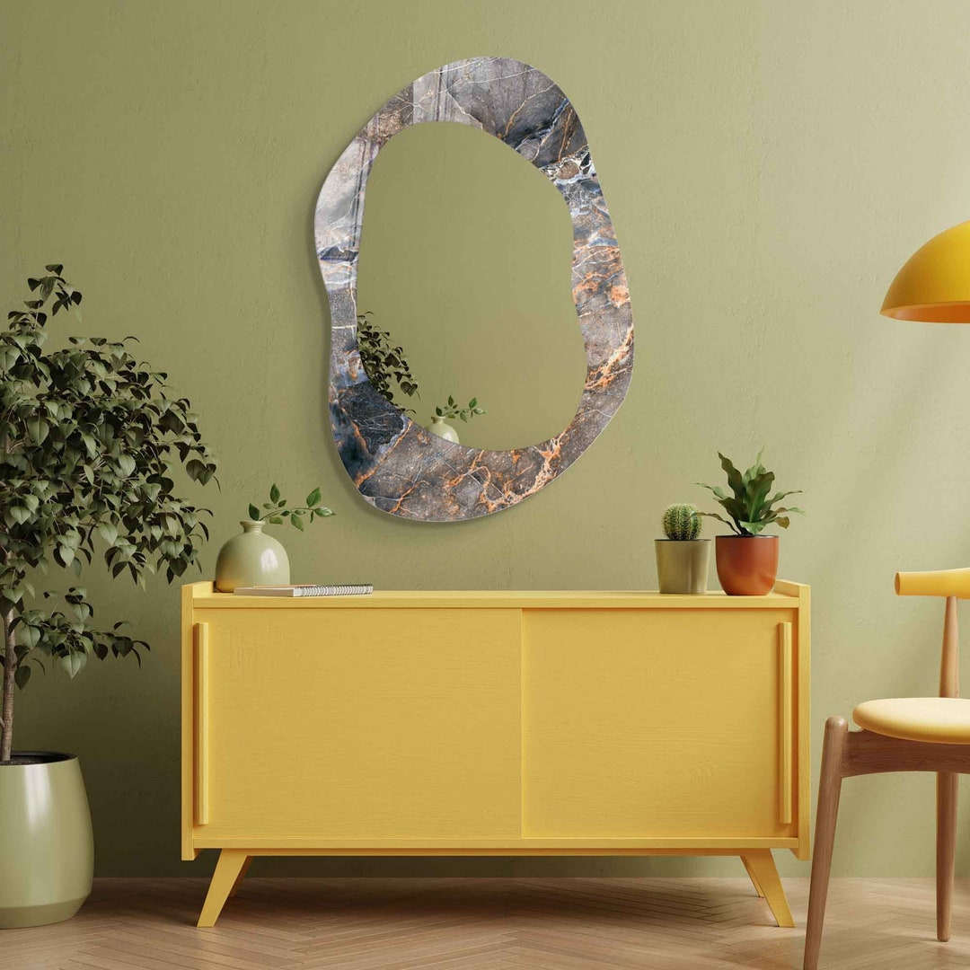 Asymmetrical Mirror, Irregular Mirror, Mirror Wall Decor on Tempered ...