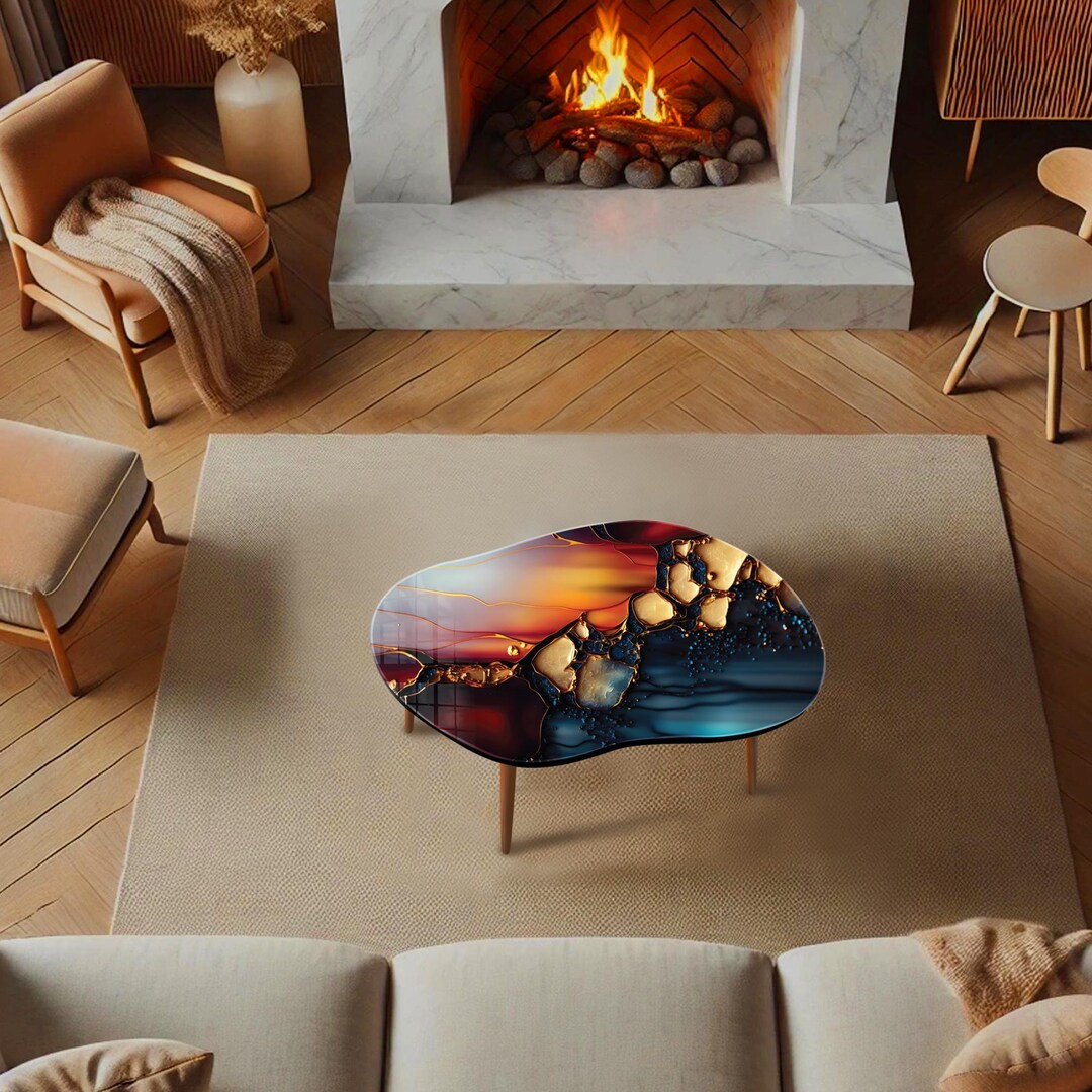 Asymmetrical Tempered Glass Coffee Table, Dining and Bedside Table ...