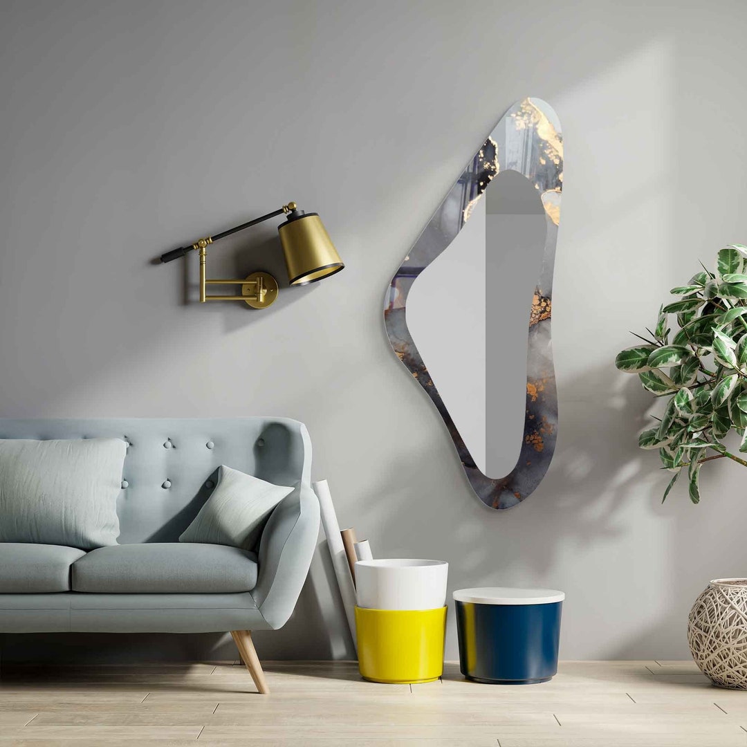 Asymmetrical Mirror, Irregular Mirror, Mirror Wall Decor on Tempered ...