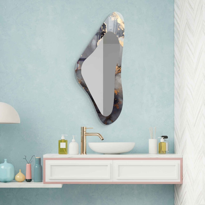 Asymmetrical Mirror, Irregular Mirror, Mirror Wall Decor on Tempered ...