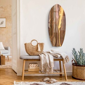 Asymmetrical Wall Art, Irregular Wall Decor, Surfboard Tempered Glass ...