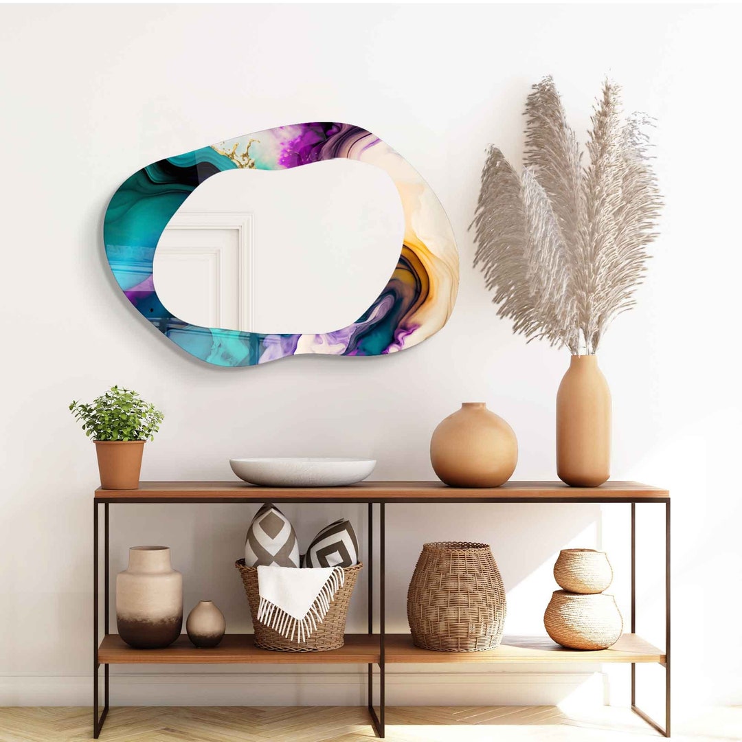 Asymmetrical Mirror, Irregular Mirror, Mirror Wall Decor on Tempered ...