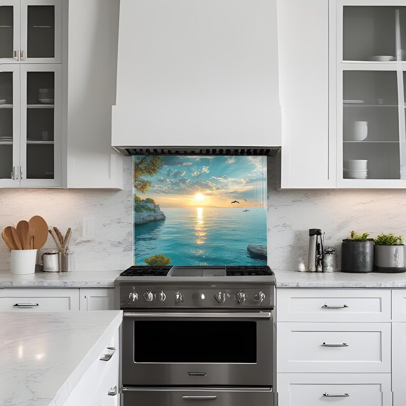 Tempered Glass Backsplash, Kitchen Sink Cover, Splashback Tile ...