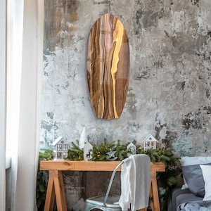 Asymmetrical Wall Art, Irregular Wall Decor, Surfboard Tempered Glass ...