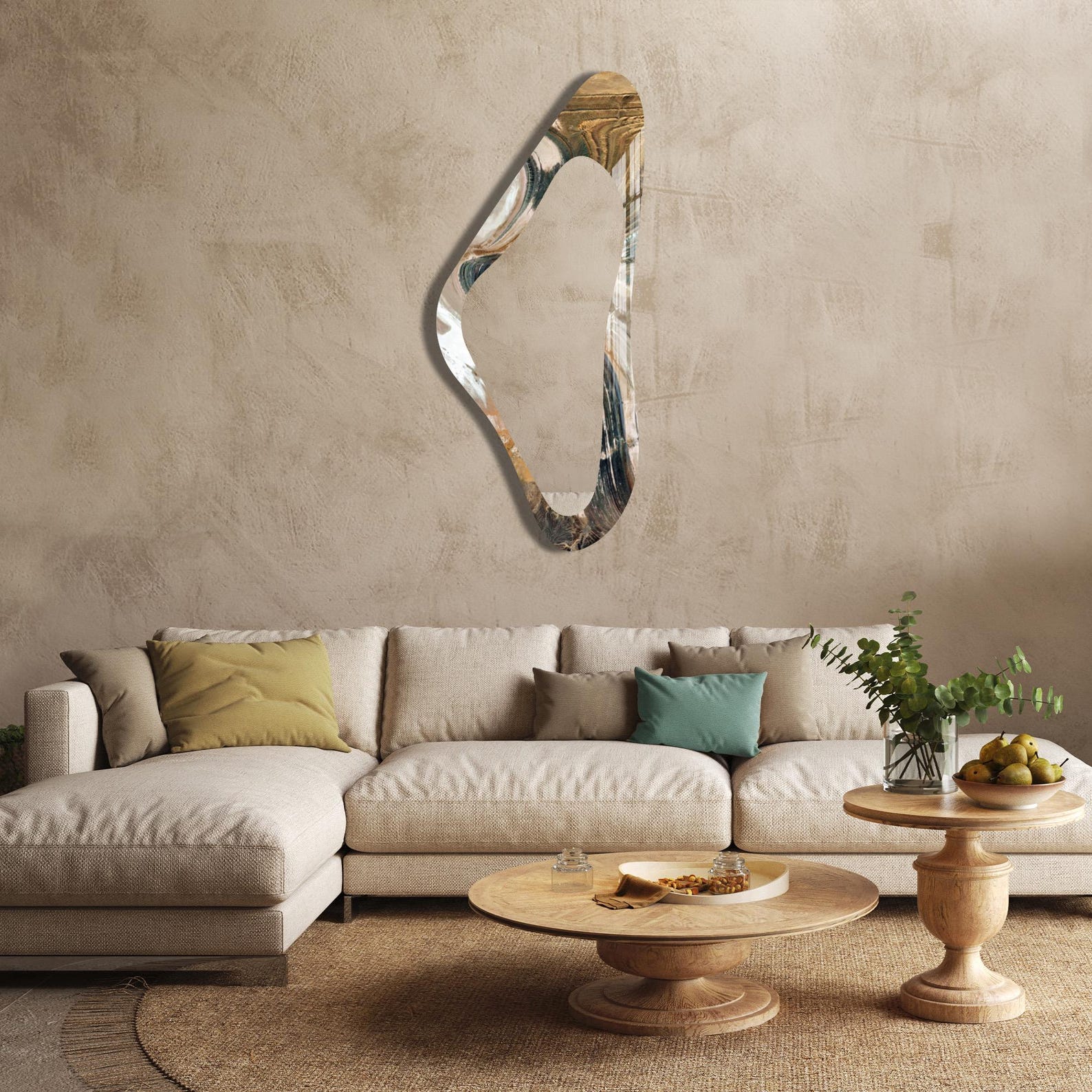 Asymmetrical Tempered Glass Wall Art, Irregular Wall Decor, Aesthetic ...