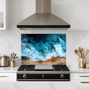 Tempered Glass Backsplash, Kitchen Sink Cover, Splashback Tile ...