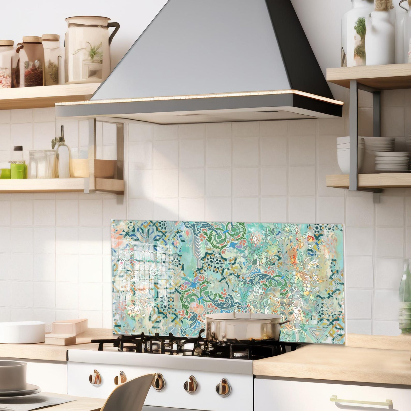 Tempered Glass Backsplash, Kitchen Sink Cover, Splashback Tile ...